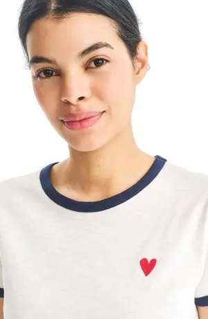 PRIMARY Embroidered Heart Ringer Tee
