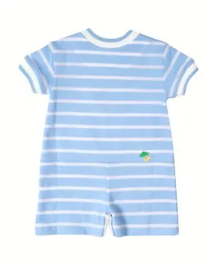 FLORENCE EISEMAN Stripe Knit Shortall With Appliqu