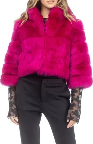 Gorski Genuine Shearling Bolero - Magenta