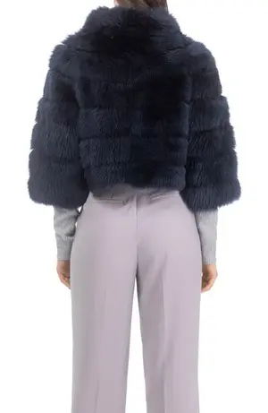 Gorski Genuine Shearling Bolero - Navy