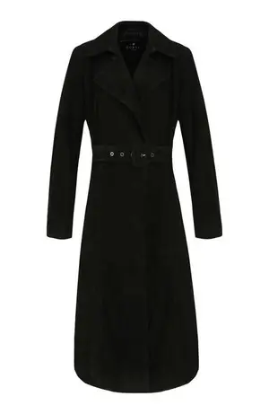 Gorski Genuine Metis Suede Belted Trench Coat