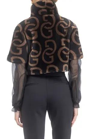 Gorski G Printed Reversible Shearling Bolero - Black/chestnut