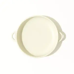 GHARYAN STONEWARE Dinner Plate With Handles - Matte White