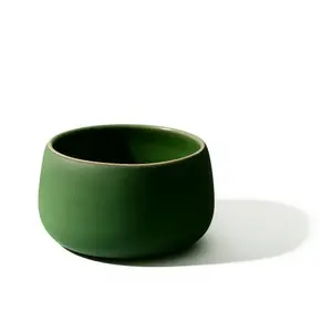 GHARYAN STONEWARE Ewa Serving Bowl - Matte Green/shiny Green