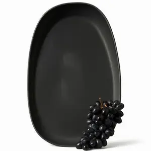 GHARYAN STONEWARE Dadasi Long Serving Platter - Matte Black
