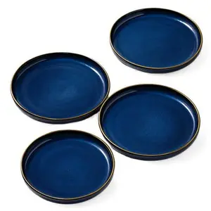 GHARYAN STONEWARE Edan Flat Dinner Plate - Indigo