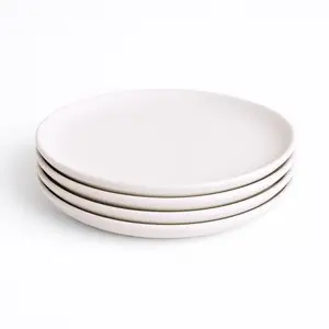 GHARYAN STONEWARE Edan Flat Dinner Plate Matte White
