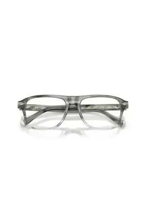 Brunello Cucinelli 55mm Rectangle Eyeglasses - Grey