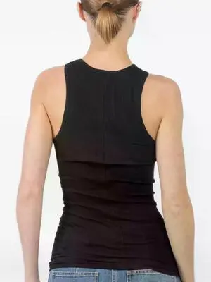 Tibi Ribbed Racerback Top - Black