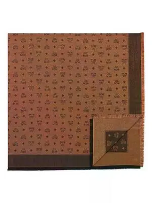 Mcm Monogram-pattern Shawl - Brown