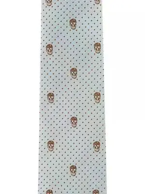 Alexander McQueen Skull-pattern Dotted Neck Tie