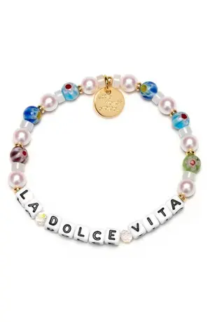 LITTLE WORDS PROJECT La Dolce Vita Beaded Stretch Bracelet - White