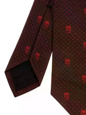 Alexander McQueen Skull-pattern Dotted Tie