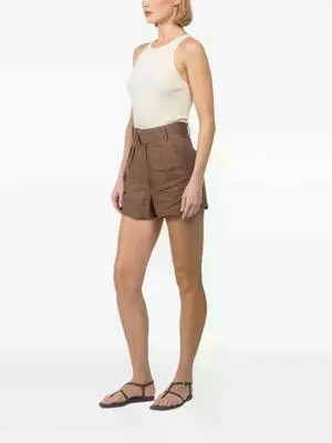 HEVRON Belted Pleated Shorts