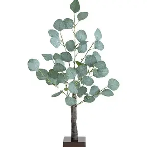 NEARLY NATURAL 2-ft Lighted Artificial Eucalyptus Tree With 60 Warm White Led Lights - Green