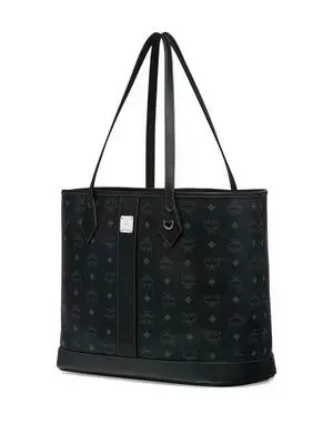 Mcm Logo-plaque Tote Bag - Black