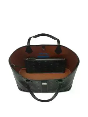 Mcm Logo-plaque Tote Bag - Black