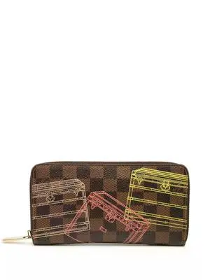 LOUIS VUITTON 2014 Damier Ebene Inventuer Trunks And Locks Zippy Wallet Long Wallets - Brown