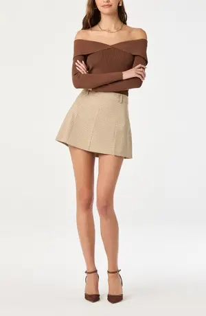 Astr The Label Off-the-shoulder Sweater - Brown