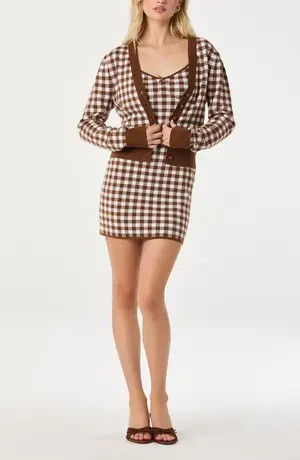 Astr The Label Gingham Cardigan