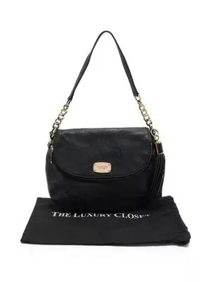 Michael Kors Tassel Leather Shoulder Bag - Black