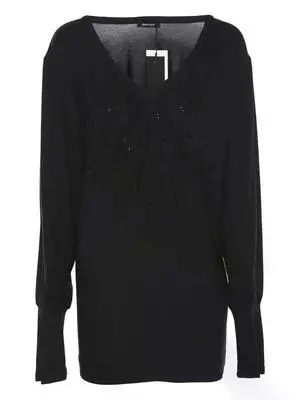 ELENA MIRO` Embellished V-neck Top