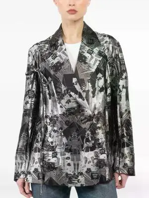 SETCHU Graphic-print Belted Jacket