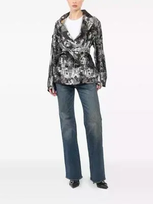 SETCHU Graphic-print Belted Jacket