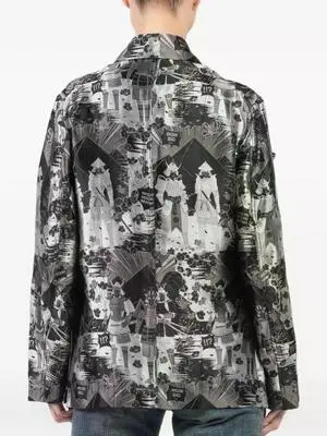 SETCHU Graphic-print Belted Jacket