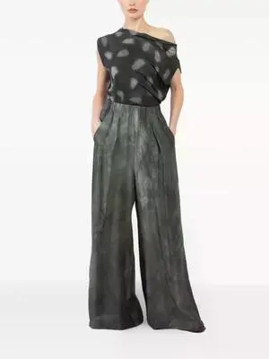 CORTANA Asymmetric-neck Patterned Top