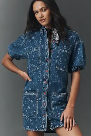PILCRO Denim Buttondown Shift Dress