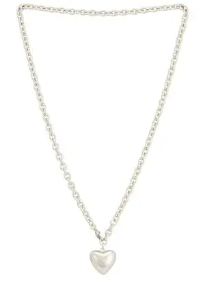 ROXANNE ASSOULIN Mini Puffy Heart Necklace - Silver