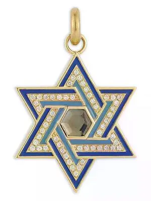 STORROW JEWELRY Star Of David Topaz And Diamond Pendant - Gold