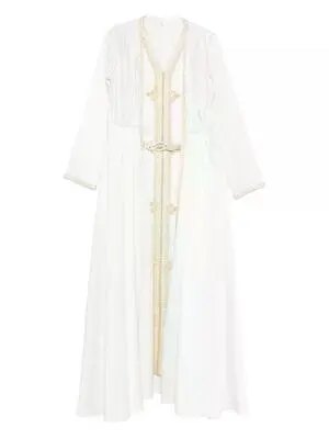 REEM AL DHAHERI Embroidered Kaftan Set - White