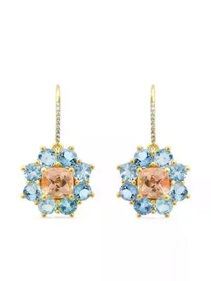 JENNIFER MEYER Petite Flower Multi-stone Earrings - Gold