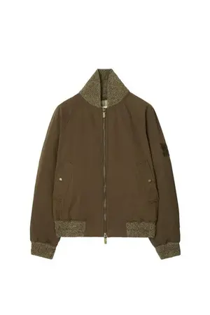 Burberry Gabardine Bomber Jacket - Thorn Green