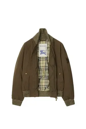 Burberry Gabardine Bomber Jacket - Thorn Green
