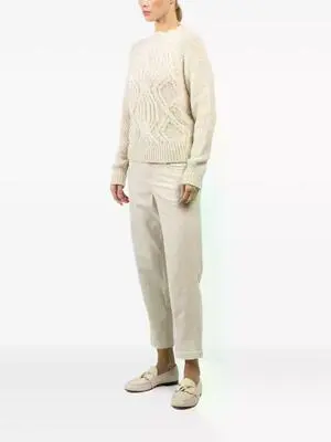 Eleventy Cable-knit Crew-neck Sweater