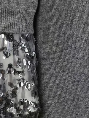 Brunello Cucinelli High-neck Sequin Embellished Knit Mini Dress