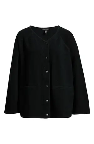 Eileen Fisher Bouclé Snap Front Jacket