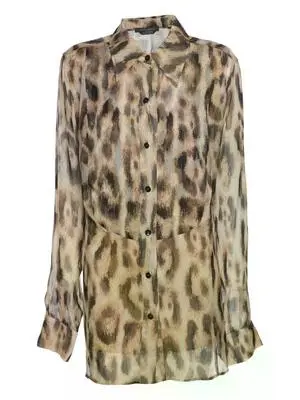 Marina Rinaldi Leopard-pattern Long Sleeve Shirt