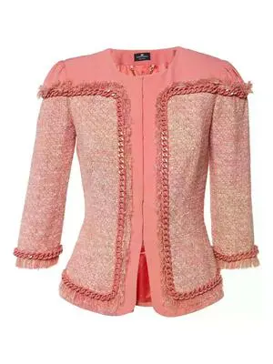 Elisabetta Franchi Tweed Panelled Jacket - Pink