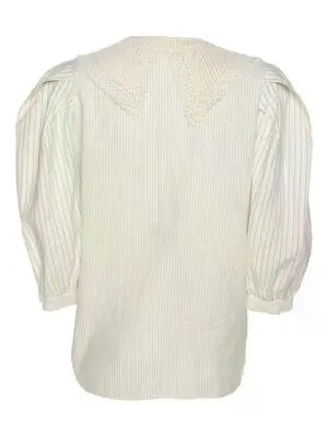 Sandro Striped Lace Blouse