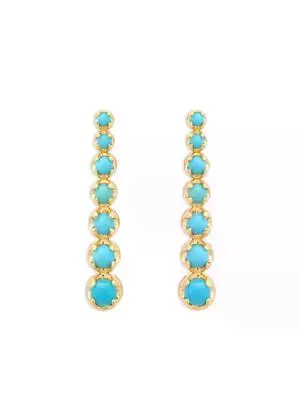 JENNIFER MEYER Mini Turquoise Stud Earrings - Gold