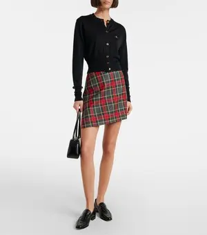VIVIENNE WESTWOOD Bea Cropped Wool And Silk Cardigan - Black