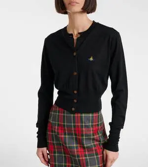 VIVIENNE WESTWOOD Bea Cropped Wool And Silk Cardigan - Black