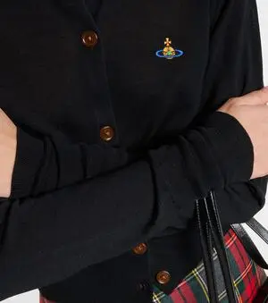 VIVIENNE WESTWOOD Bea Cropped Wool And Silk Cardigan - Black