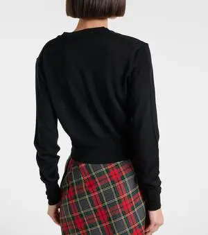 VIVIENNE WESTWOOD Bea Cropped Wool And Silk Cardigan - Black