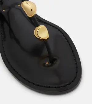 AMANU Nairobi Leather Thong Sandals - Black