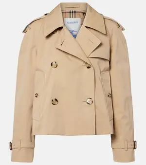 Burberry Cropped Cotton Gabardine Jacket - Beige